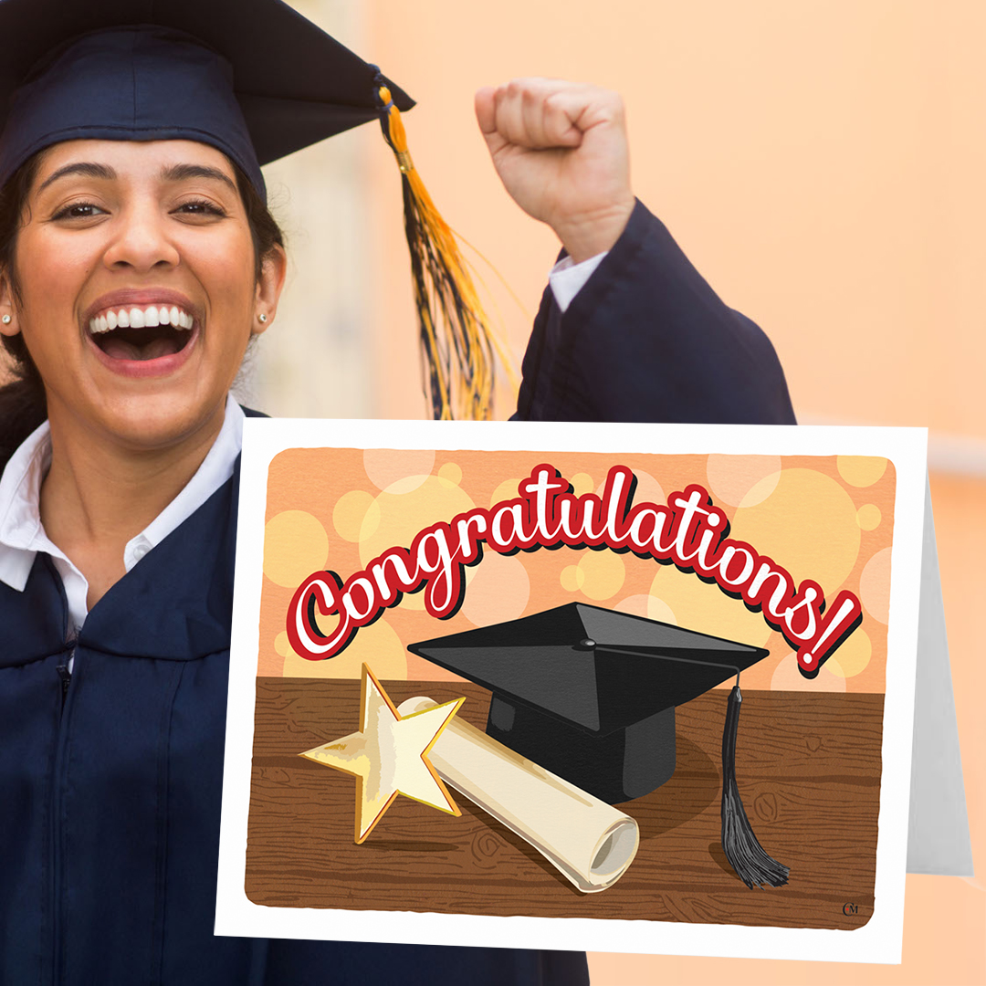 Graduation Congratulations Gold Star – Connie Moore Designs Greeting Cards